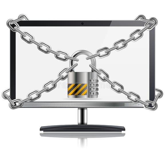 Safe Computer Concept stock vector. Illustration of internet - 35258354
