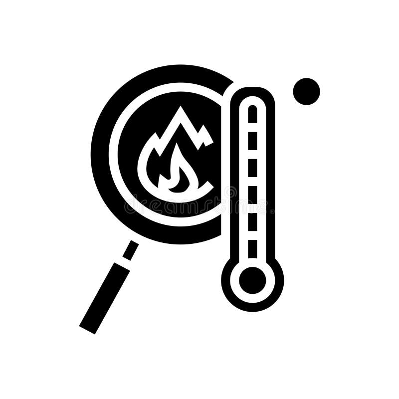 Safe Cooking Temperatures Glyph Icon Vector Illustration Stock ...