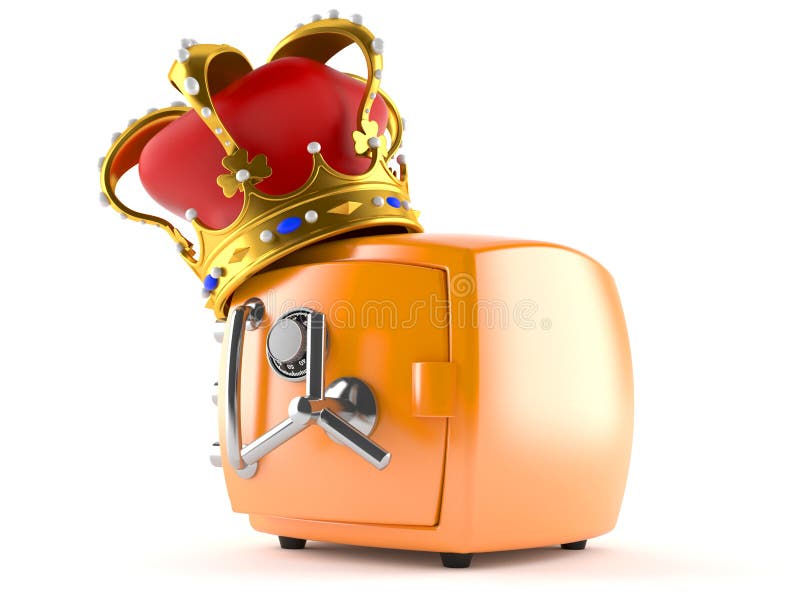 Safe with crown stock illustration. Illustration of combination - 134090965