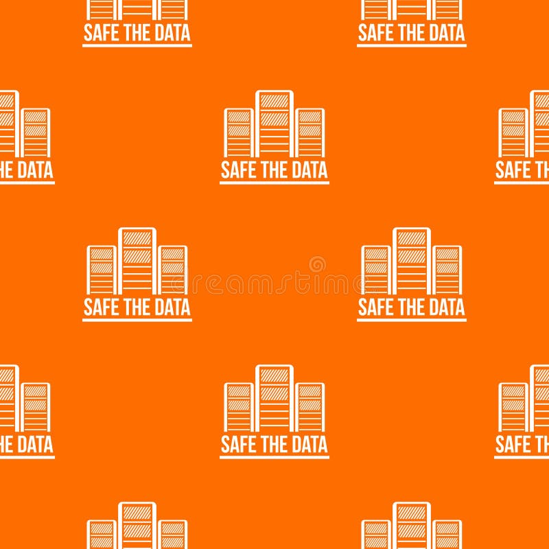 Safe the Data Pattern Vector Orange Stock Vector - Illustration of ...