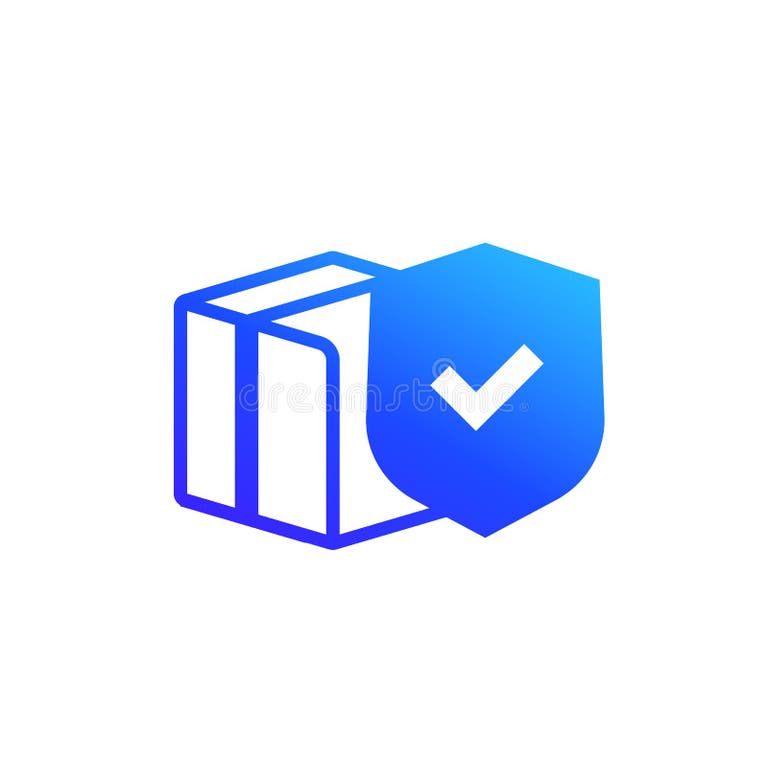 Safe Delivery Icon with Box on White Stock Vector - Illustration of ...