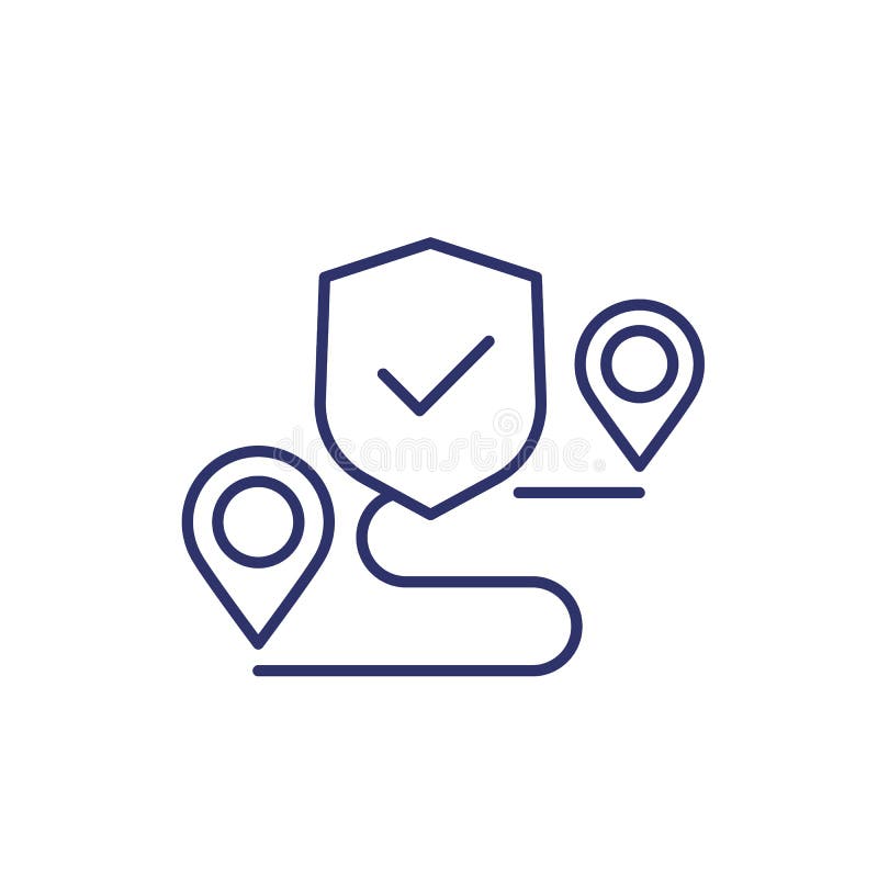 Safe Delivery Line Icon on White Stock Vector - Illustration of icon ...