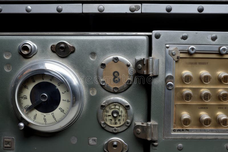 Safe Deposit Box, with Combination Dial and Keyhole Visible Stock Photo ...