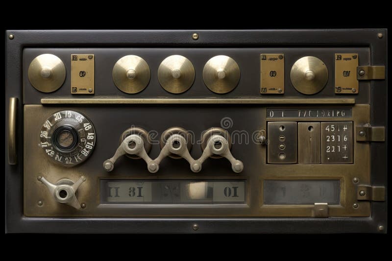 Safe Deposit Box with Combination Dial, Showing the Numbers and Symbols ...