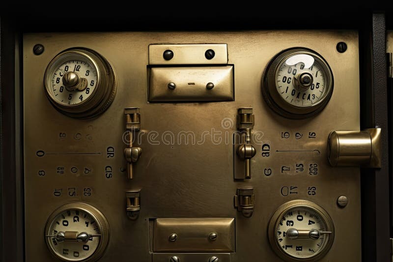 Safe Deposit Box with Combination Dial, Showing the Numbers and Symbols ...