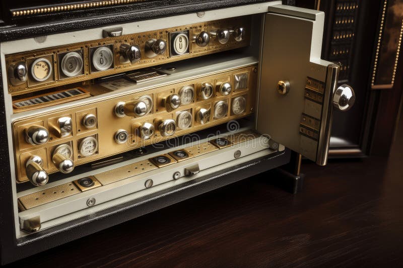 Safe Deposit Box, with Combination Lock, and Key in View Stock ...