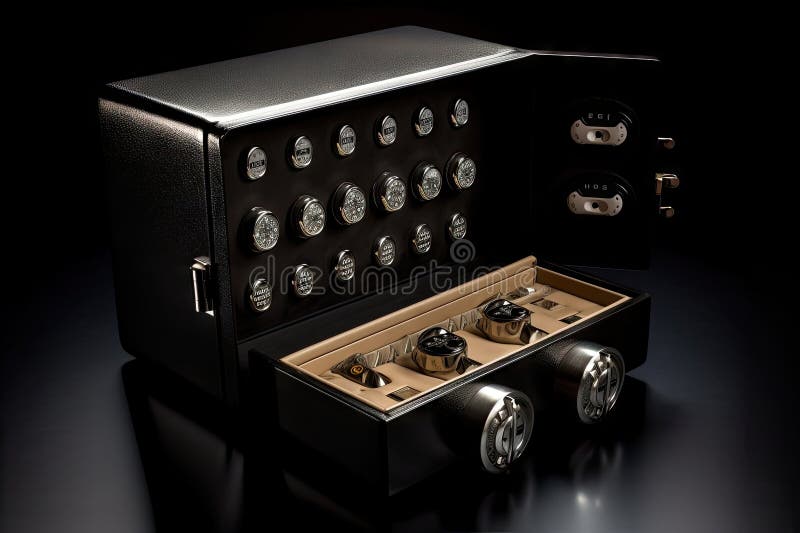 Safe Deposit Box, with Combination Lock Open and Key in View Stock ...