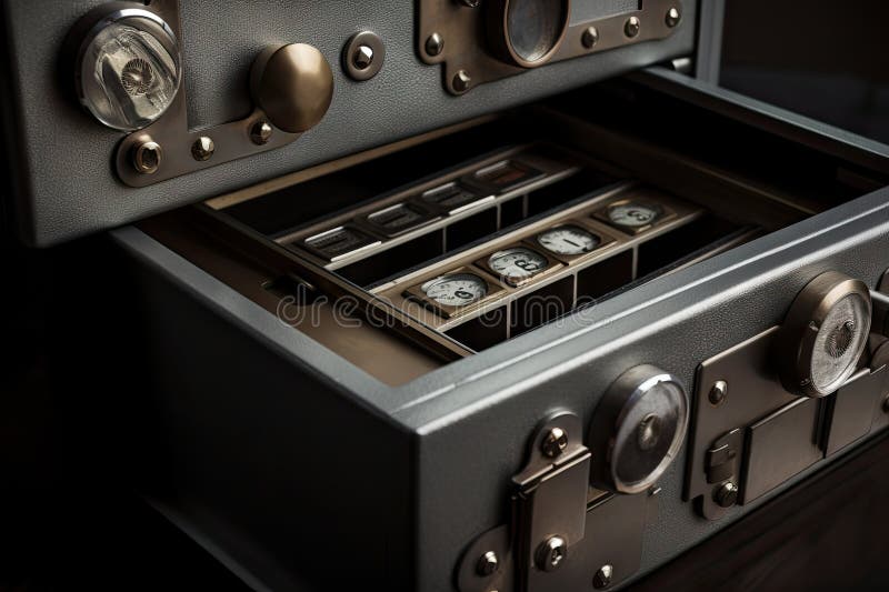 Safe Deposit Box with Combination Lock, Opened for First Time Stock ...