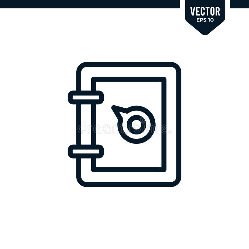 Safe Deposit Box Icon Collection in Outlined or Line Art Style Stock ...