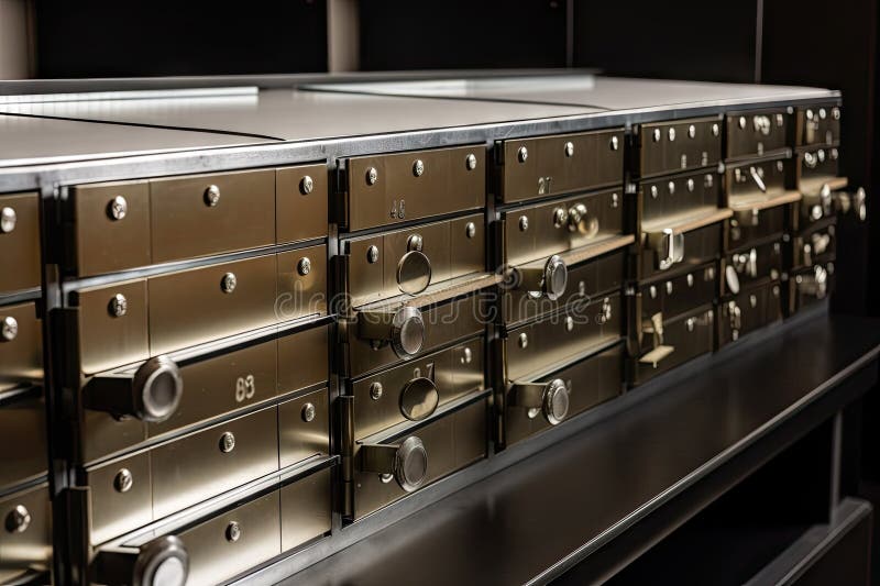 Safe Deposit Box, with Key and Lock Combination Visible Stock ...