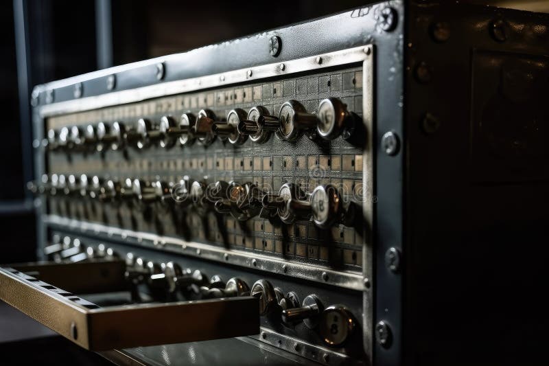 Safe Deposit Box with Key in the Lock, Ready for Use Stock Illustration ...