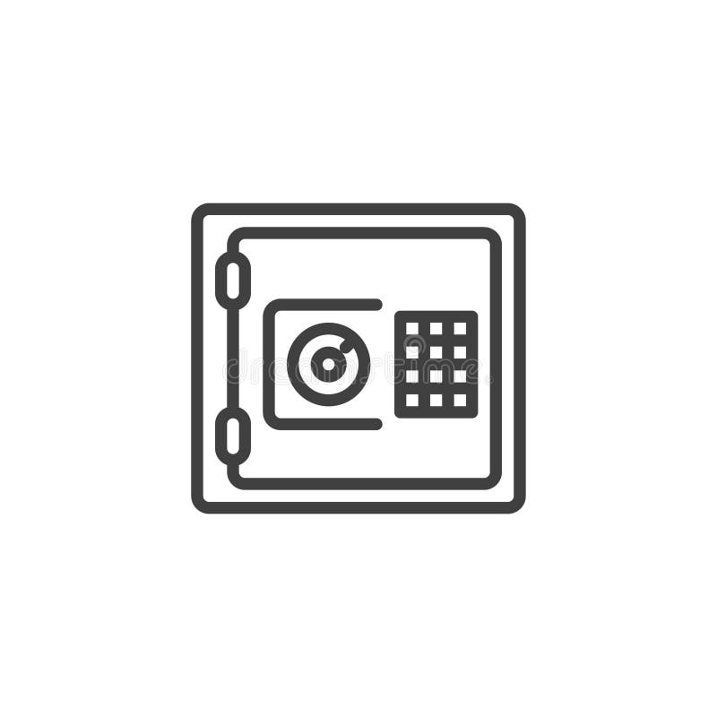 Safe Deposit Box line icon stock illustration. Illustration of simple ...