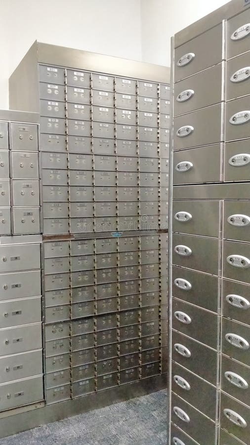 Safe Deposit Box Made of Stainless Steel Stock Image - Image of metal ...