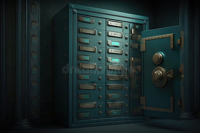 Safe Deposit Box for Storage of Valuables and Documents in Vault Stock ...