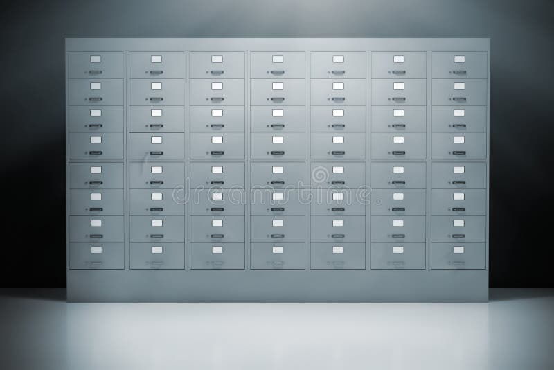 Safe Deposit Boxes Inside Bank Vault Room. 3d Rendering Stock ...