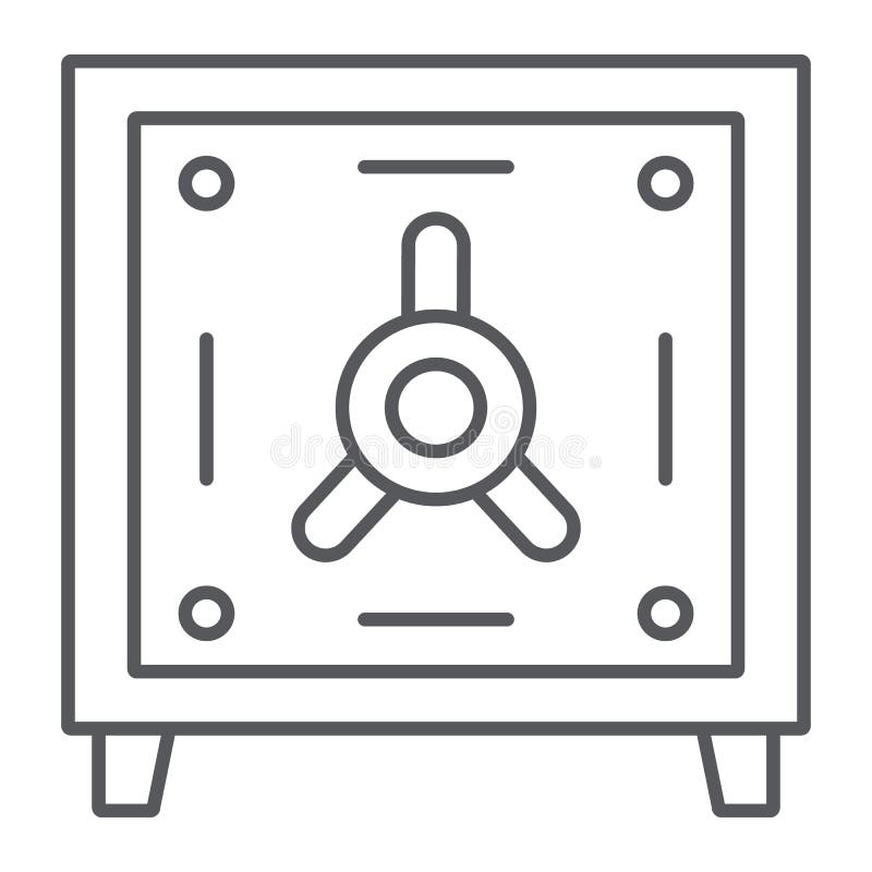 Safe Line Icon, Finance and Banking, Security Sign Stock Vector ...