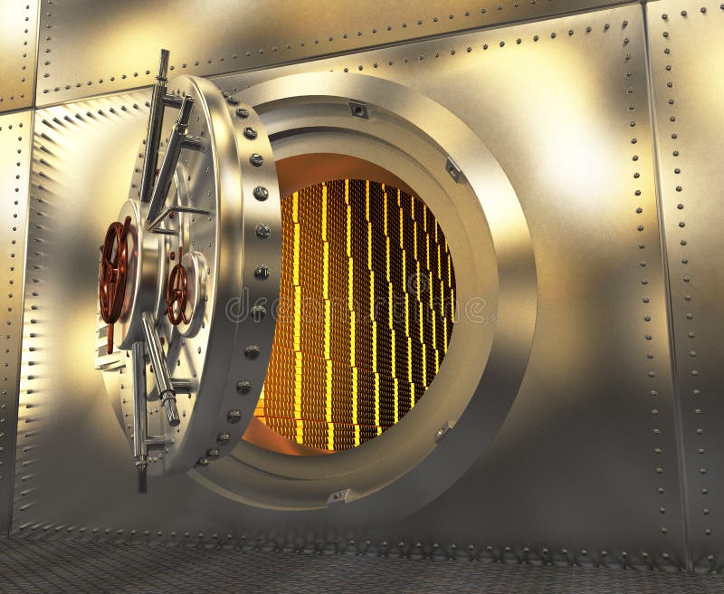 Safe with the Door Open. Gold in the Vault Stock Illustration ...