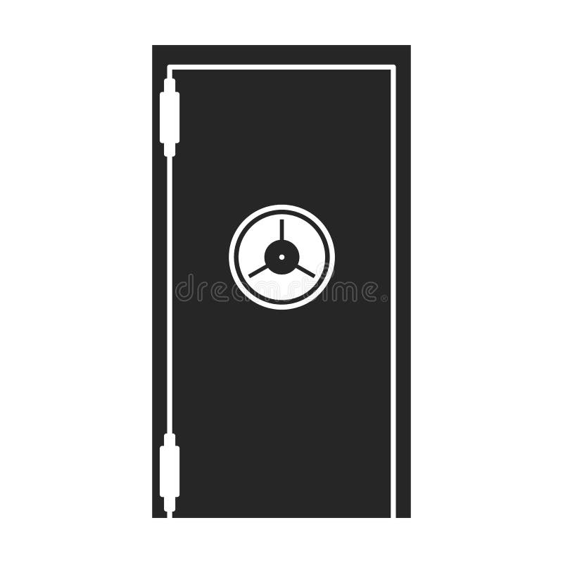 Safe Door Vector Icon.Black Vector Icon Isolated on White Background ...