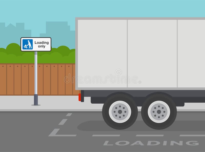 Heavy Goods Vehicle Stopped on a Designated Place for Loading. Side ...