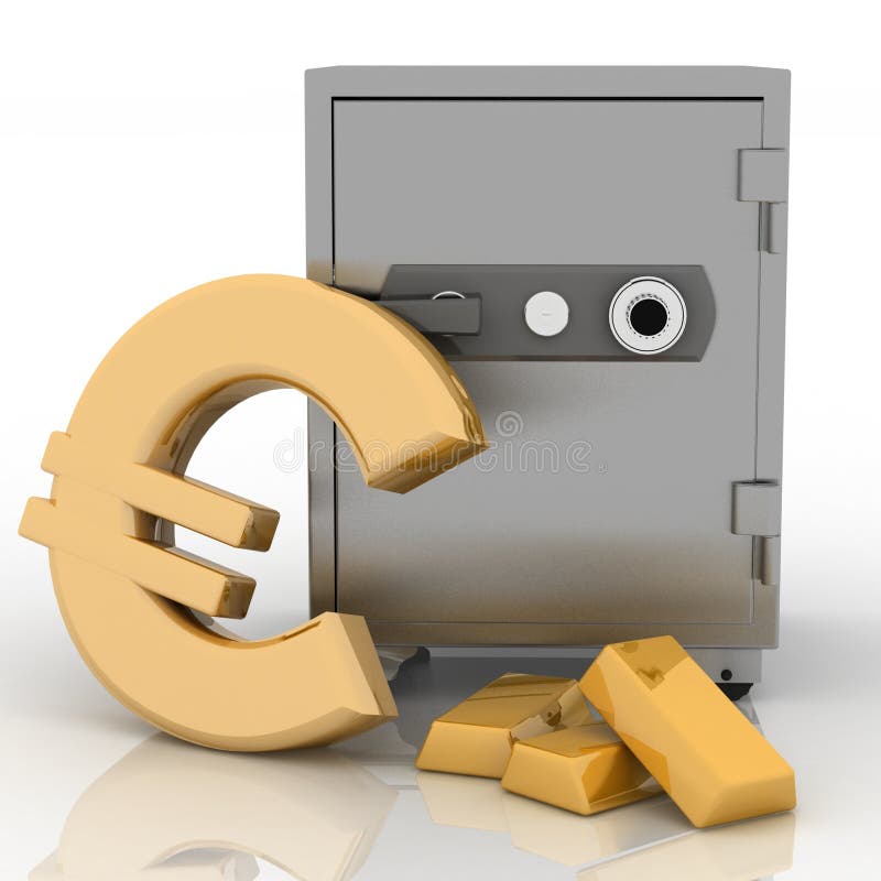 Safe with euro stock illustration. Illustration of banking - 20620028