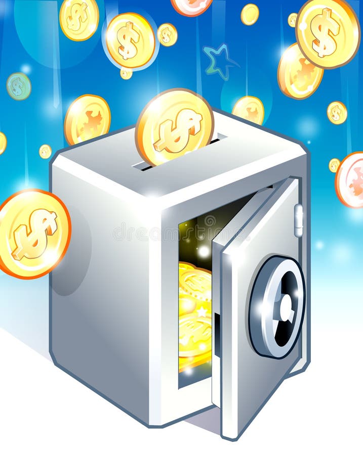 Explosion of Bank Safe with Money Stock Illustration - Illustration of ...