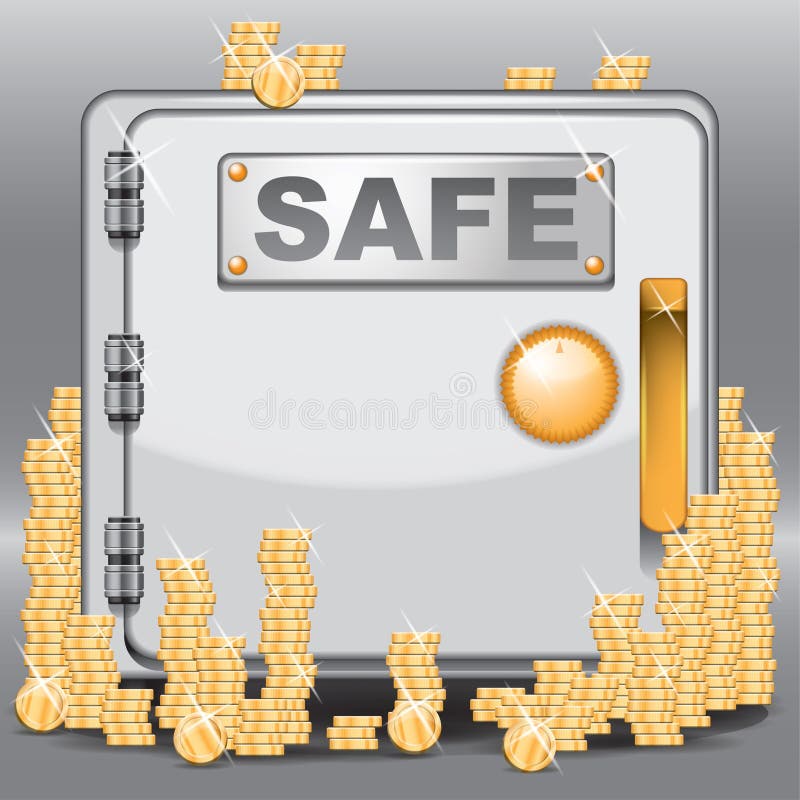 Safe filled with gold stock illustration. Illustration of cash - 10909186