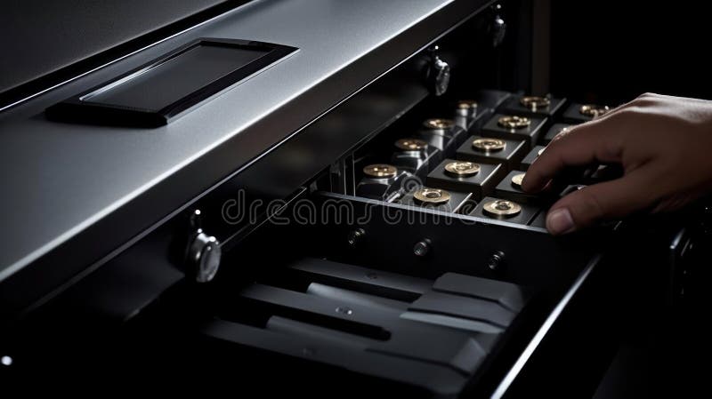 A Safe with a Finger Scanning Mechanism Denotes Secure Storage of ...