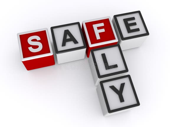 Safe Fly Word Block on White Stock Illustration - Illustration of ...