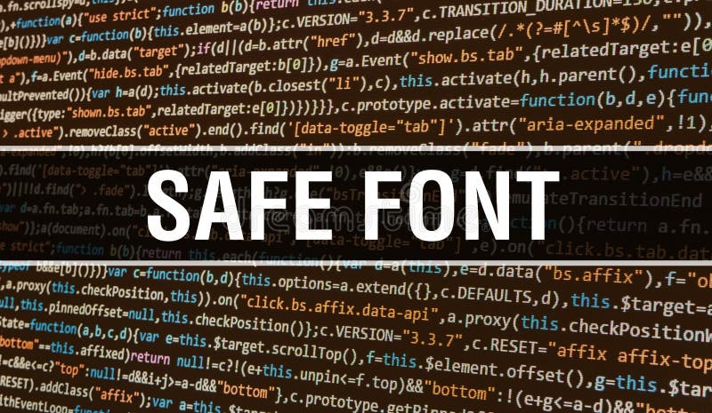 Safe Font Concept with Random Parts of Program Code. Safe Font with ...