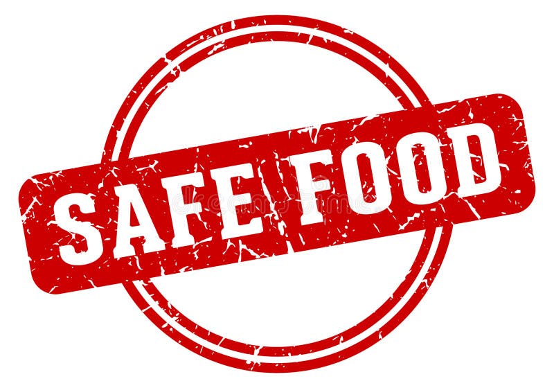 Safe food stamp stock vector. Illustration of grunge - 365330057