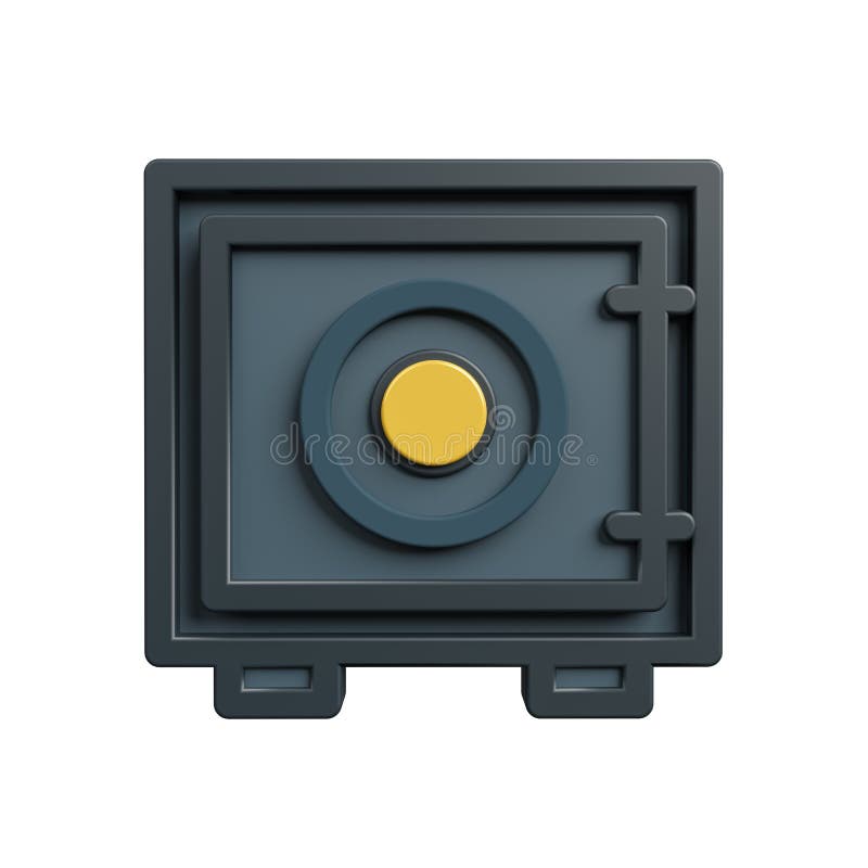 Safe Front View 3d Icons Render Illustration Stock Illustration ...
