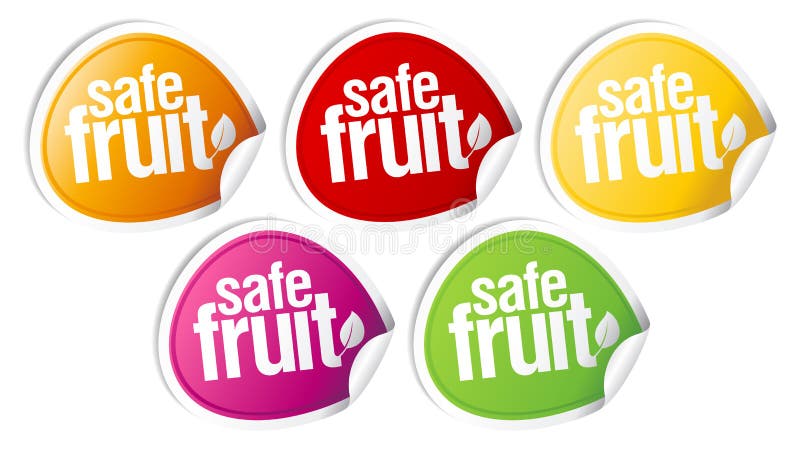 Safe fruit stickers. stock illustration. Illustration of diet - 21198739