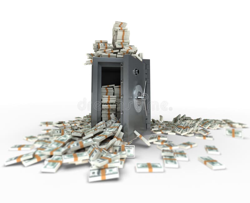 Safe Full of Money with Text Cash is King Stock Vector - Illustration ...