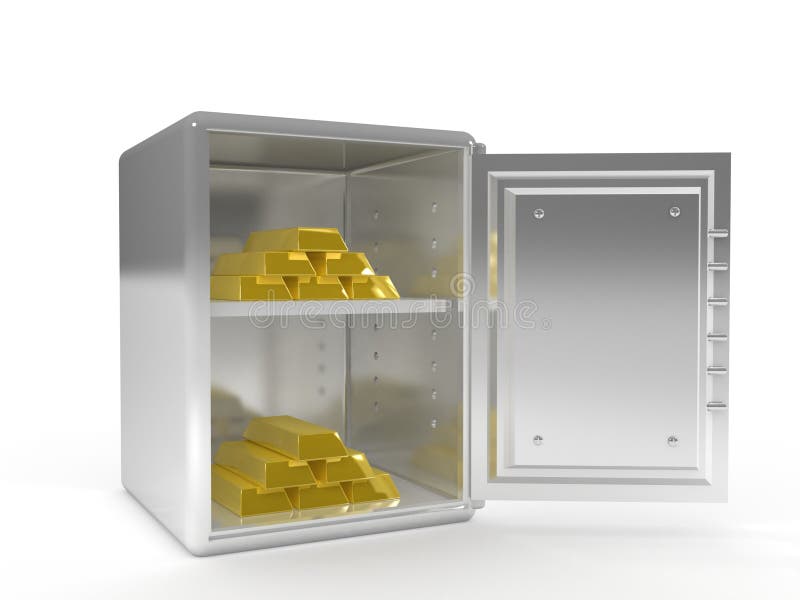 Safe with gold stock illustration. Illustration of treasure - 15925614