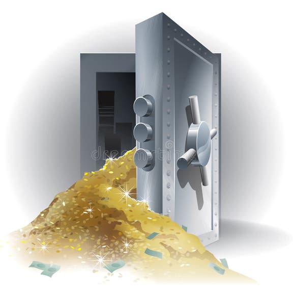 Safe with gold stock vector. Illustration of gold, black - 19541137