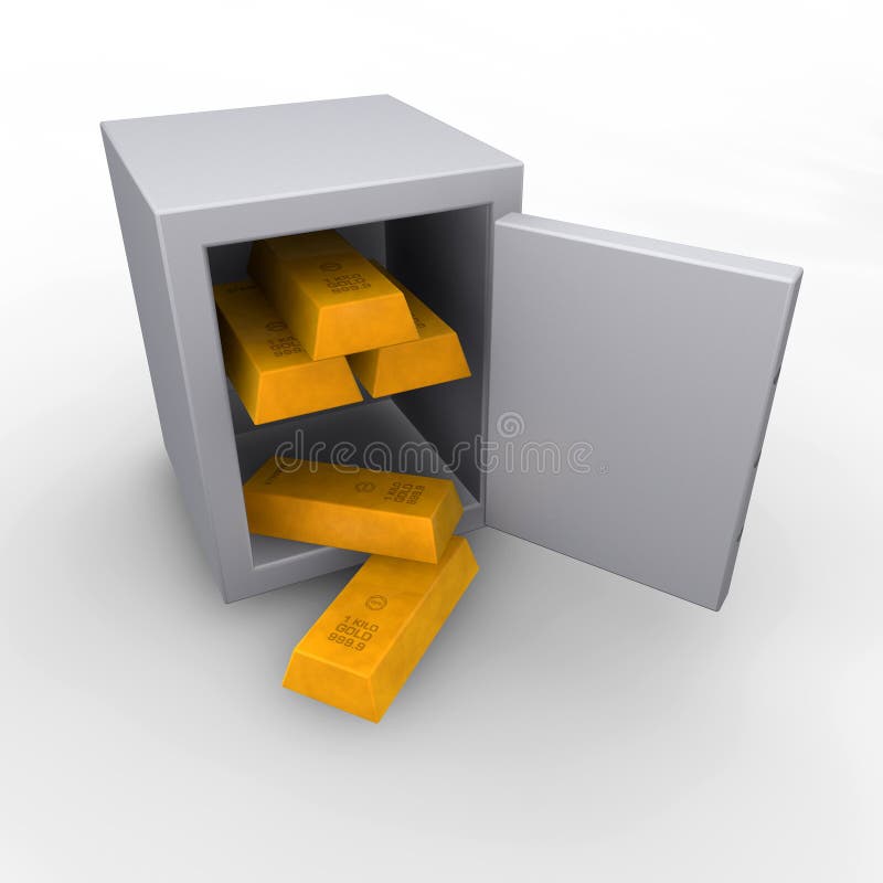 Safe gold bullion stock illustration. Illustration of value - 32571949