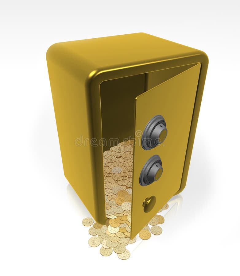 Safe gold open stock illustration. Illustration of open - 4409087