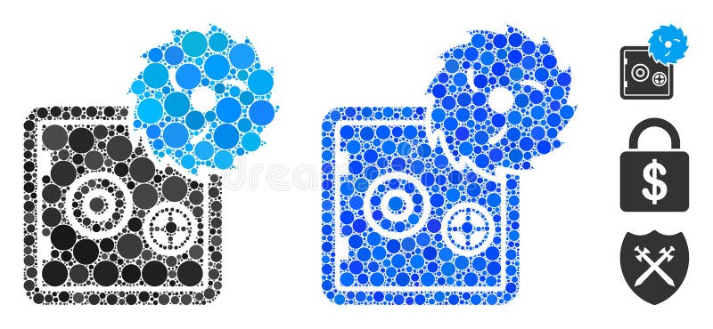 Safe Hacking Theft Composition Icon of Round Dots Stock Vector ...