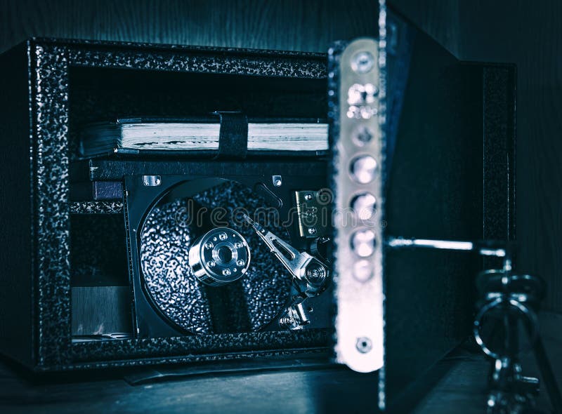 Safe with Hard Disk stock image. Image of harddrive, leakarchive - 86001173