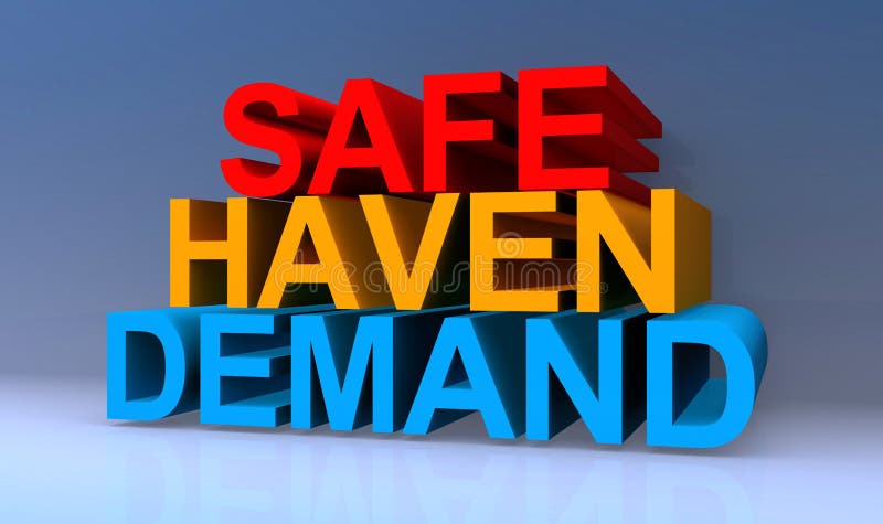 Safe haven demand on blue stock illustration. Illustration of marketing ...