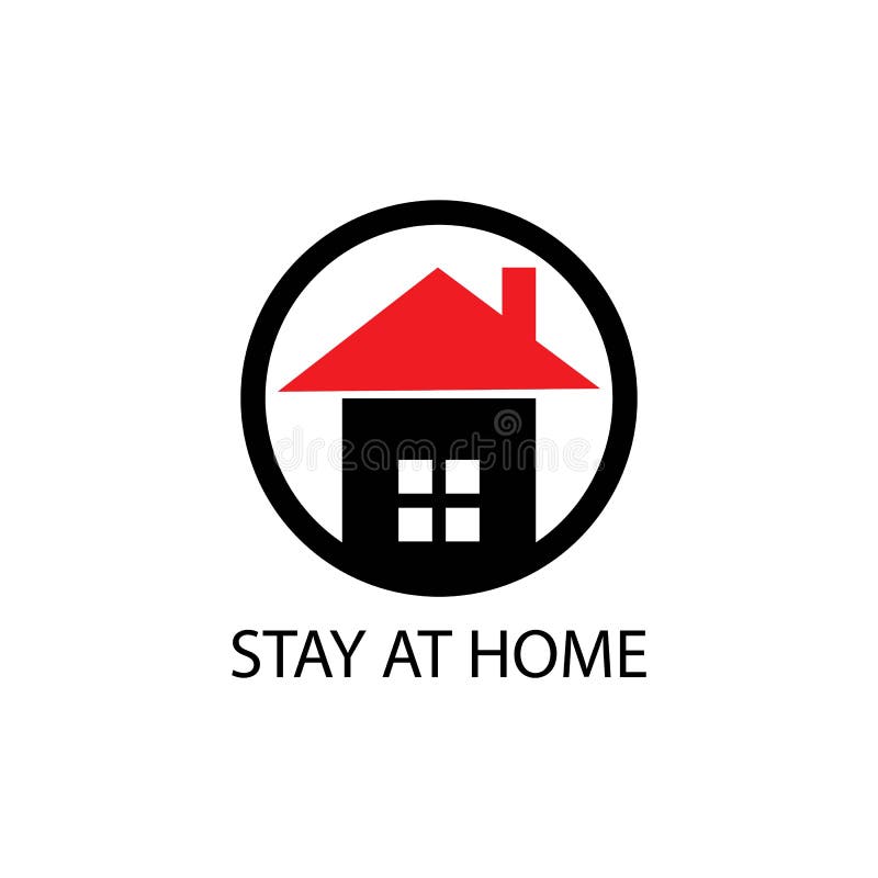 Safe Healthy, Stay at Home Illustration Logo Vector Stock Vector ...