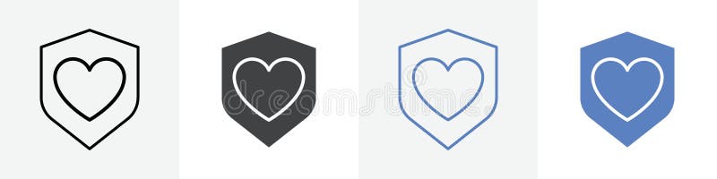 Safe Heart Icon Vector Set Use for Web Ui or App Stock Vector ...