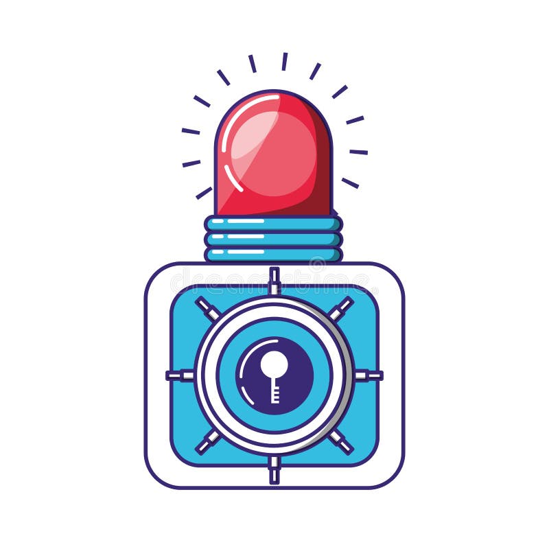 Safe Heavy Box with Alarm Light Stock Vector - Illustration of design ...
