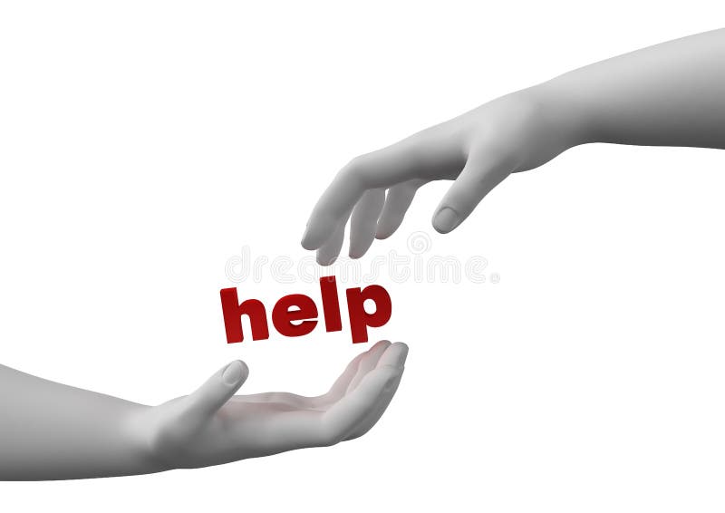 Word Help Written with Something Red Like Blood on White Background ...