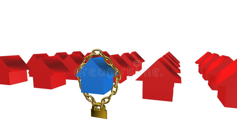 Safe House, 3D Illustration Stock Illustration - Illustration of shield ...