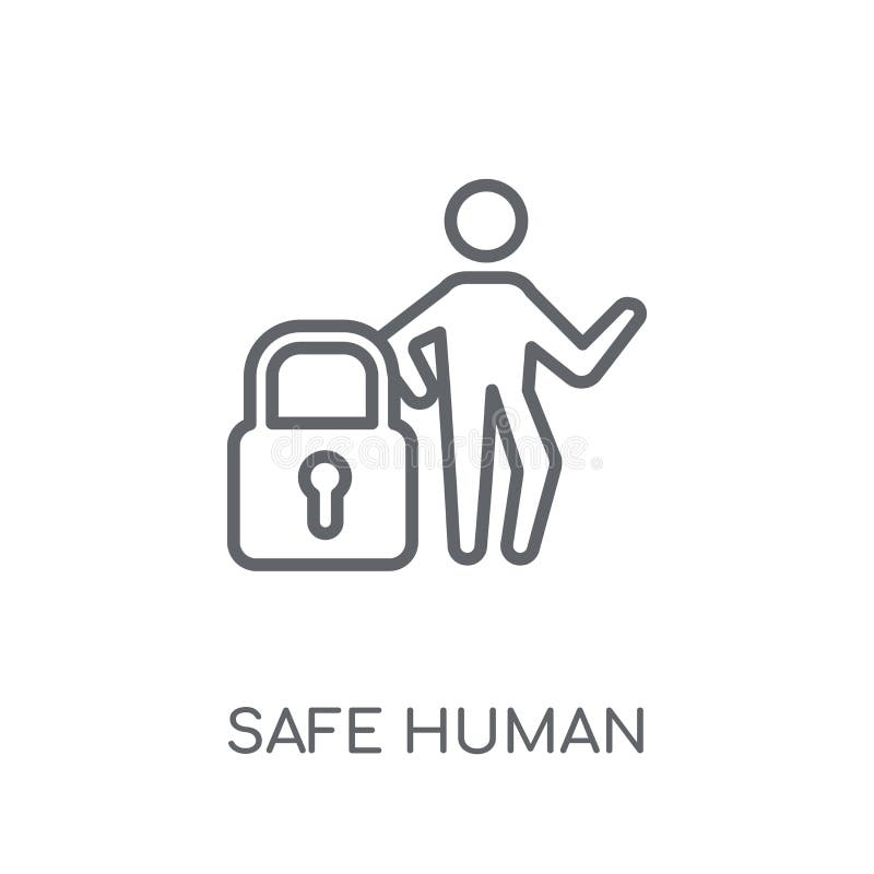 Safe Human Linear Icon. Modern Outline Safe Human Logo Concept O Stock ...