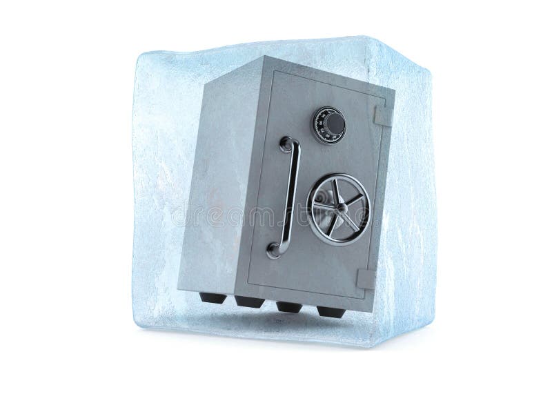 Safe in ice cube stock illustration. Illustration of gray - 102494919