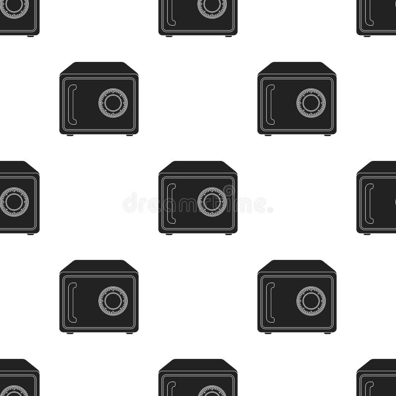 Safe Icon in Black Style Isolated on White Background. Hotel Pattern ...
