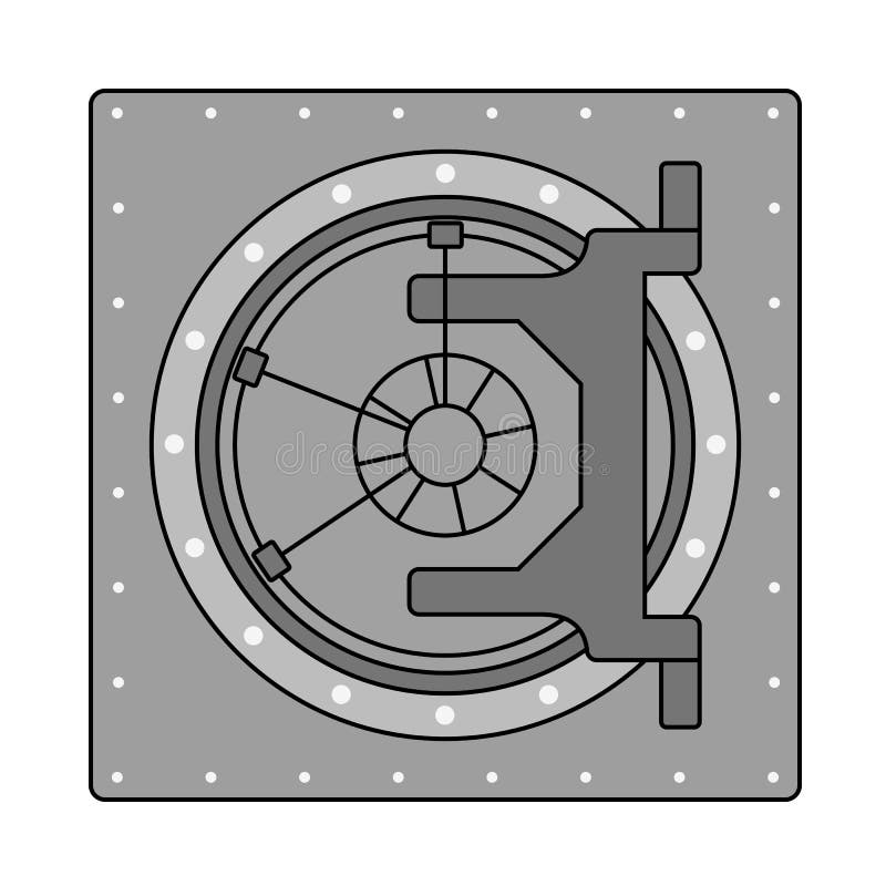 Safe Icon stock vector. Illustration of door, lineart - 254211386