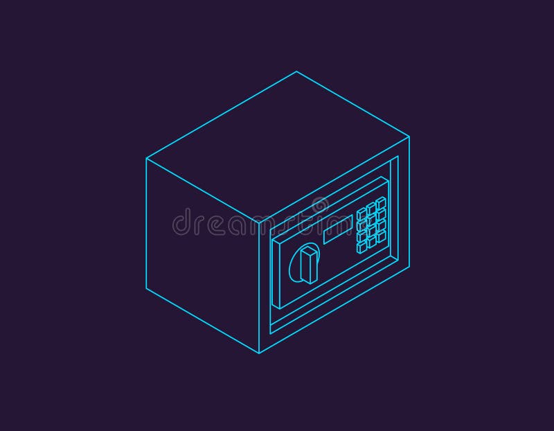 Safe Icon with Electronic Lock. Vector Outline Illustration Stock ...